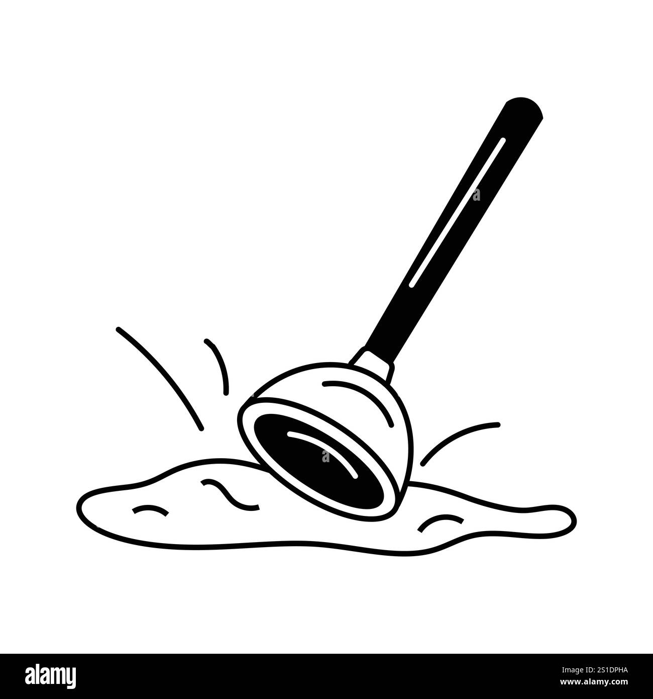 Hand drawn icon of plunger, easy to use vector Stock Vector Image & Art ...