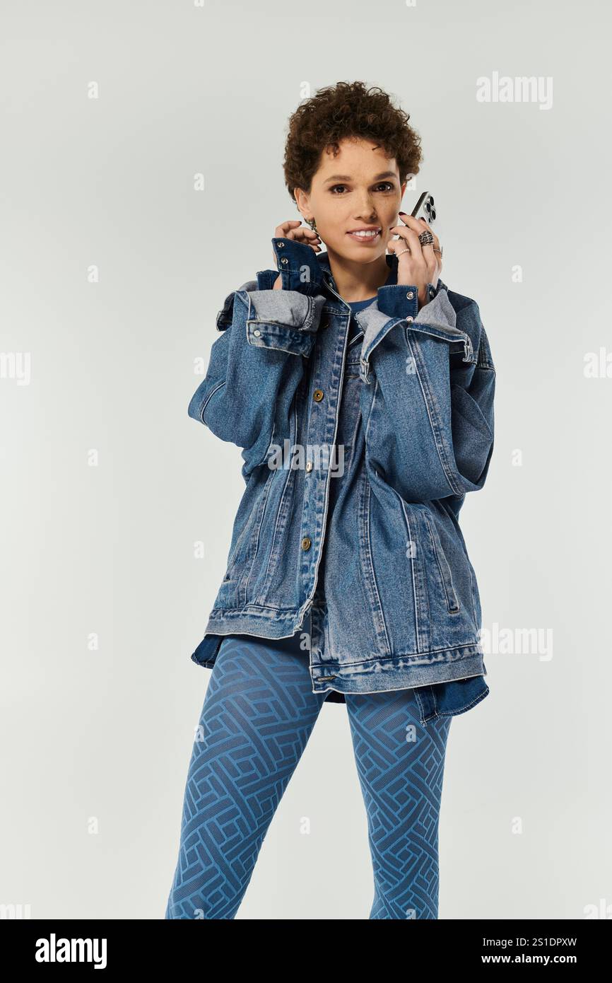 Bringing energy and style, a young woman shows off her fashion sense ...