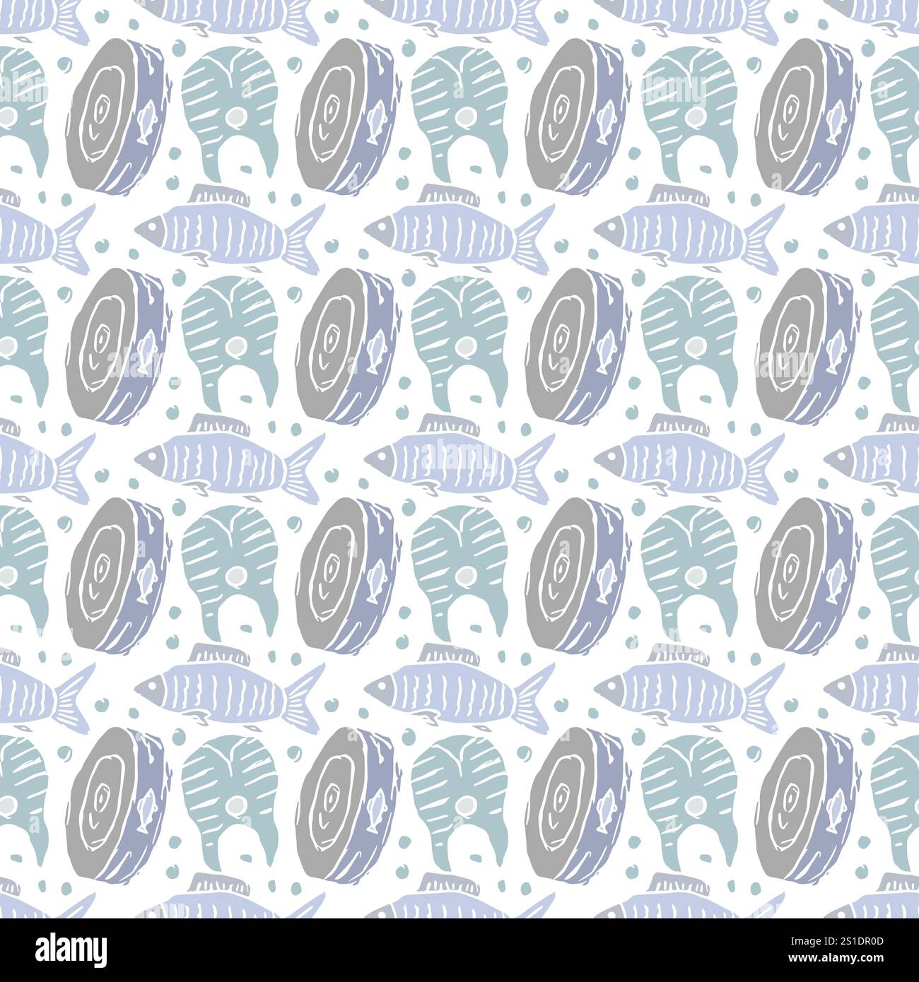 Seamless seafood pattern Stock Photo - Alamy
