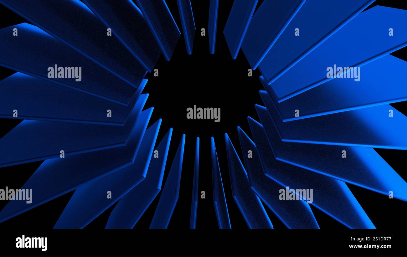 Rotating 3d blue squares for scientific or business presentation Stock ...