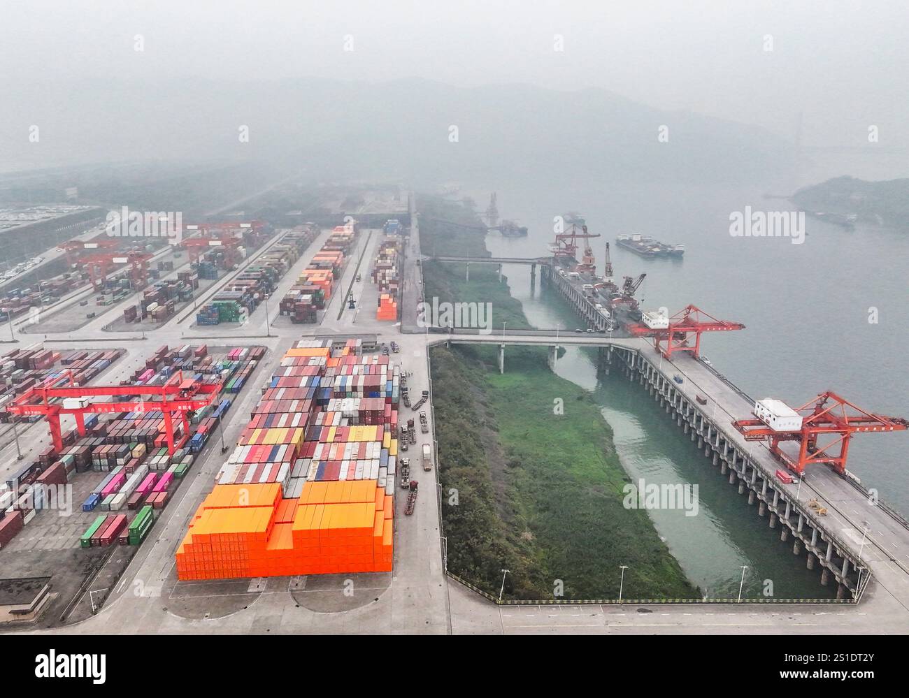 Chongqing. 2nd Jan, 2025. An aerial drone photo taken on Jan. 2, 2025 ...