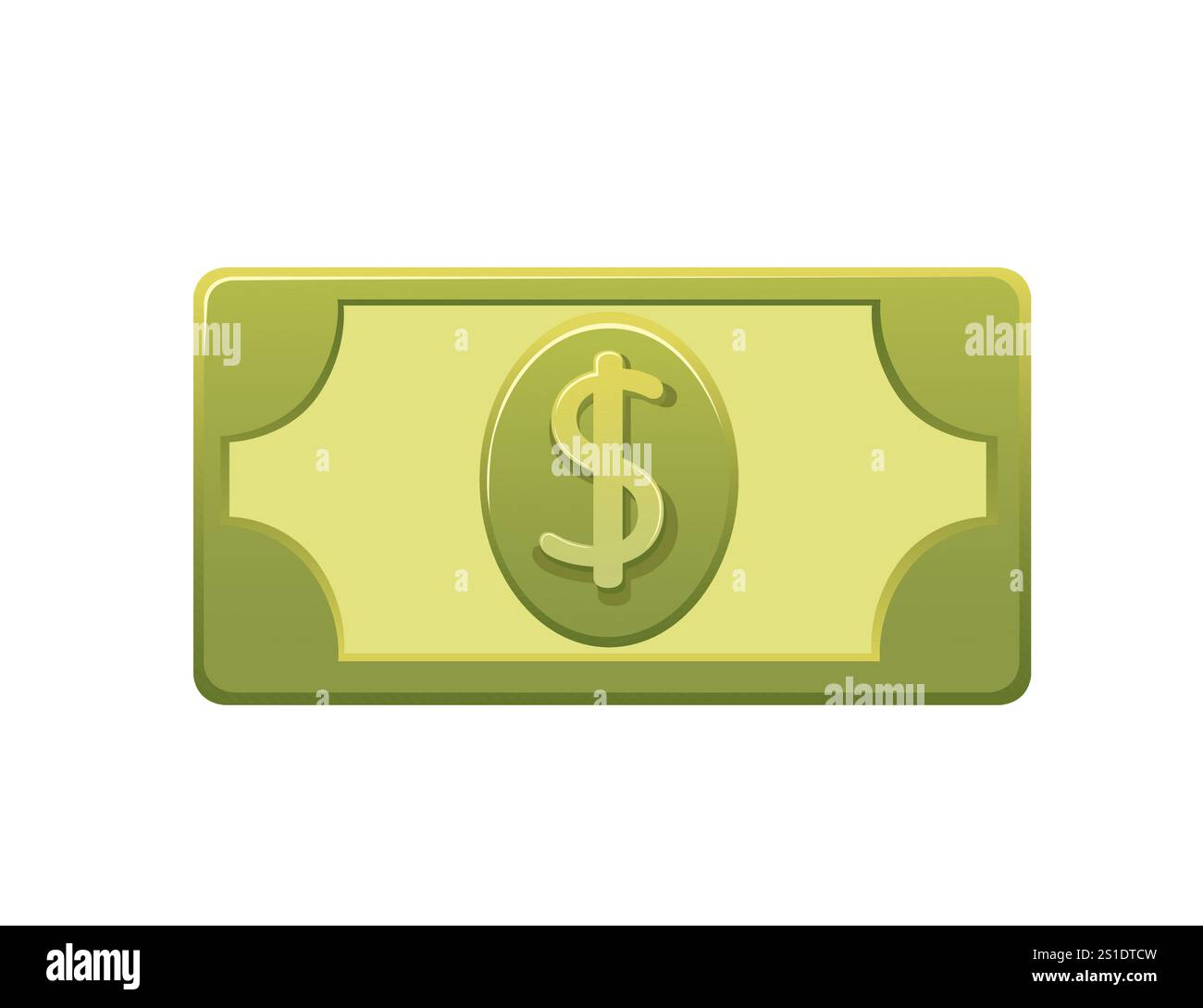 Green dollar bill with a dollar symbol, symbolizing cash, money, and ...