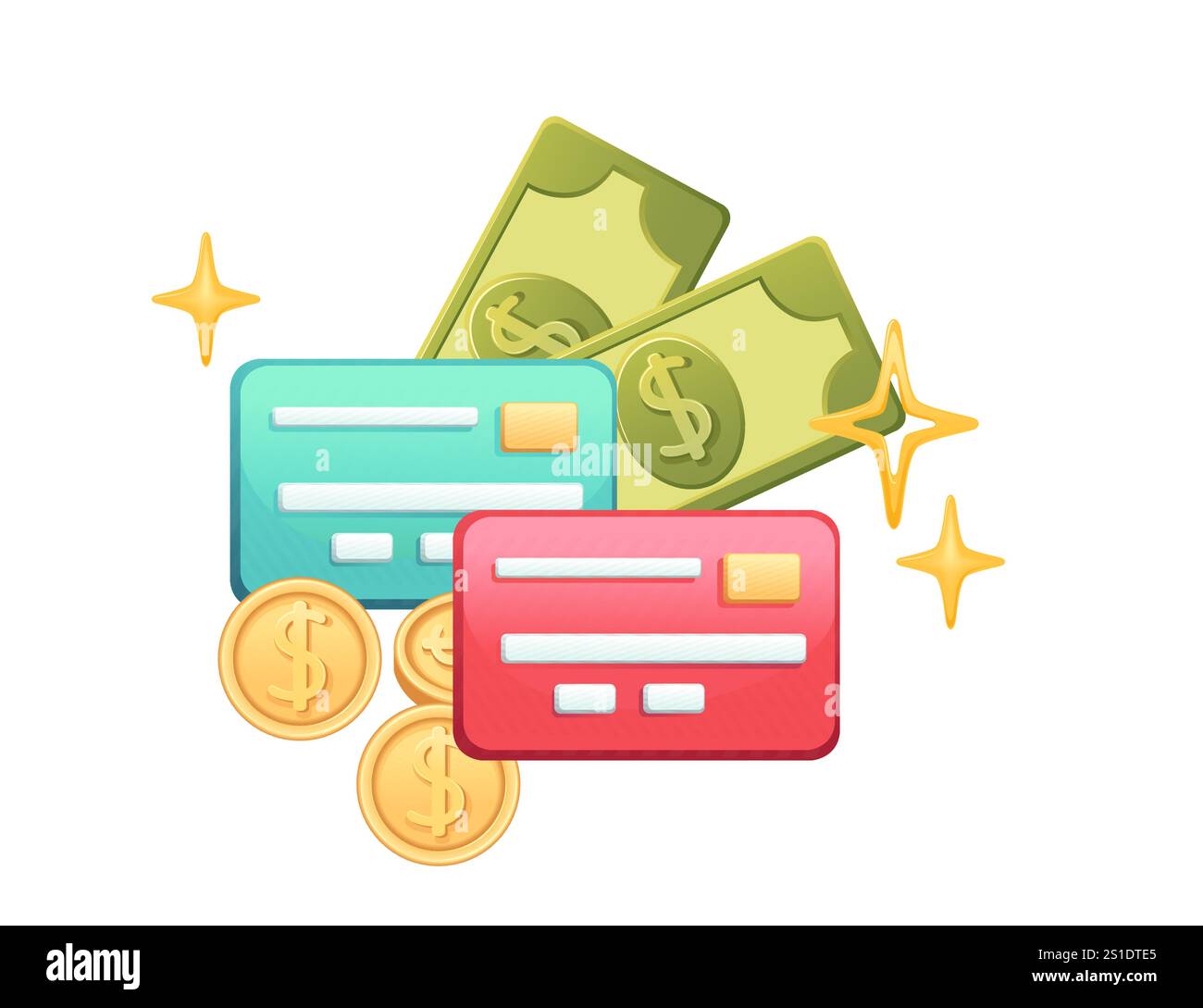 Credit cards dollar bills Stock Vector Images - Alamy