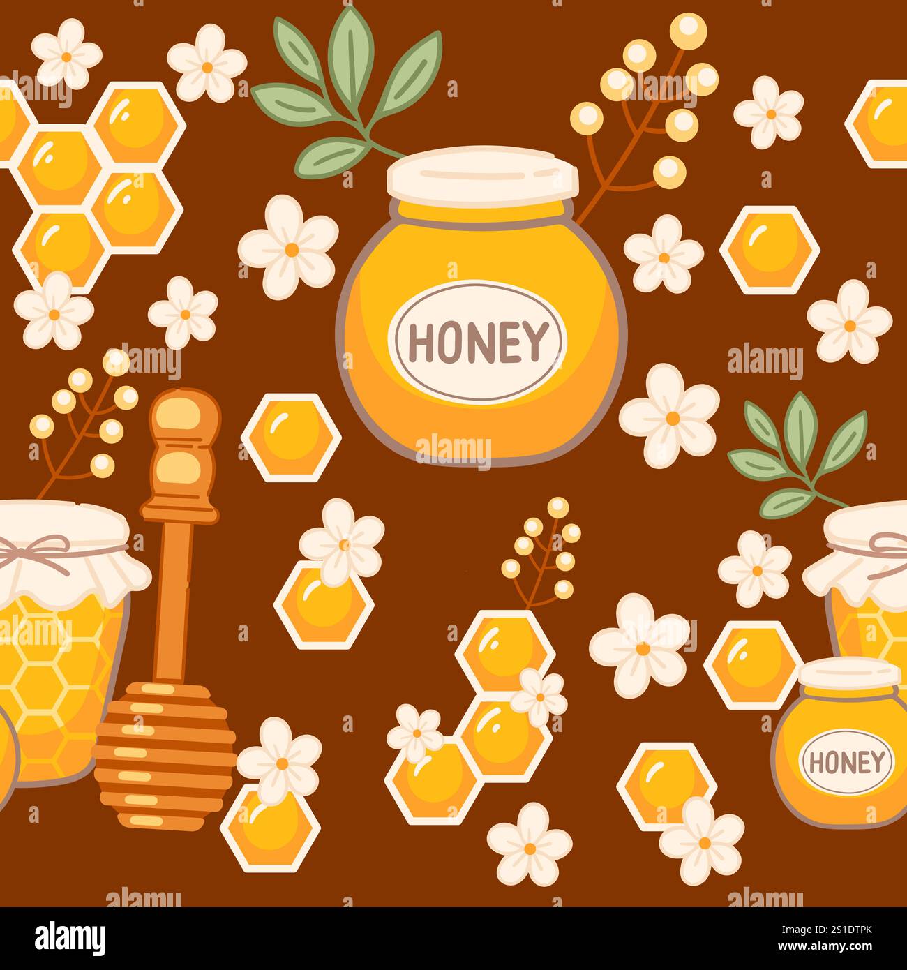 Honeycombs and a jar Stock Vector Images - Alamy
