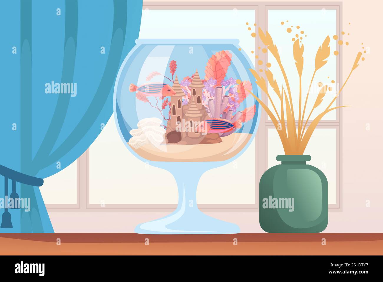 Large plants at home Stock Vector Images - Alamy