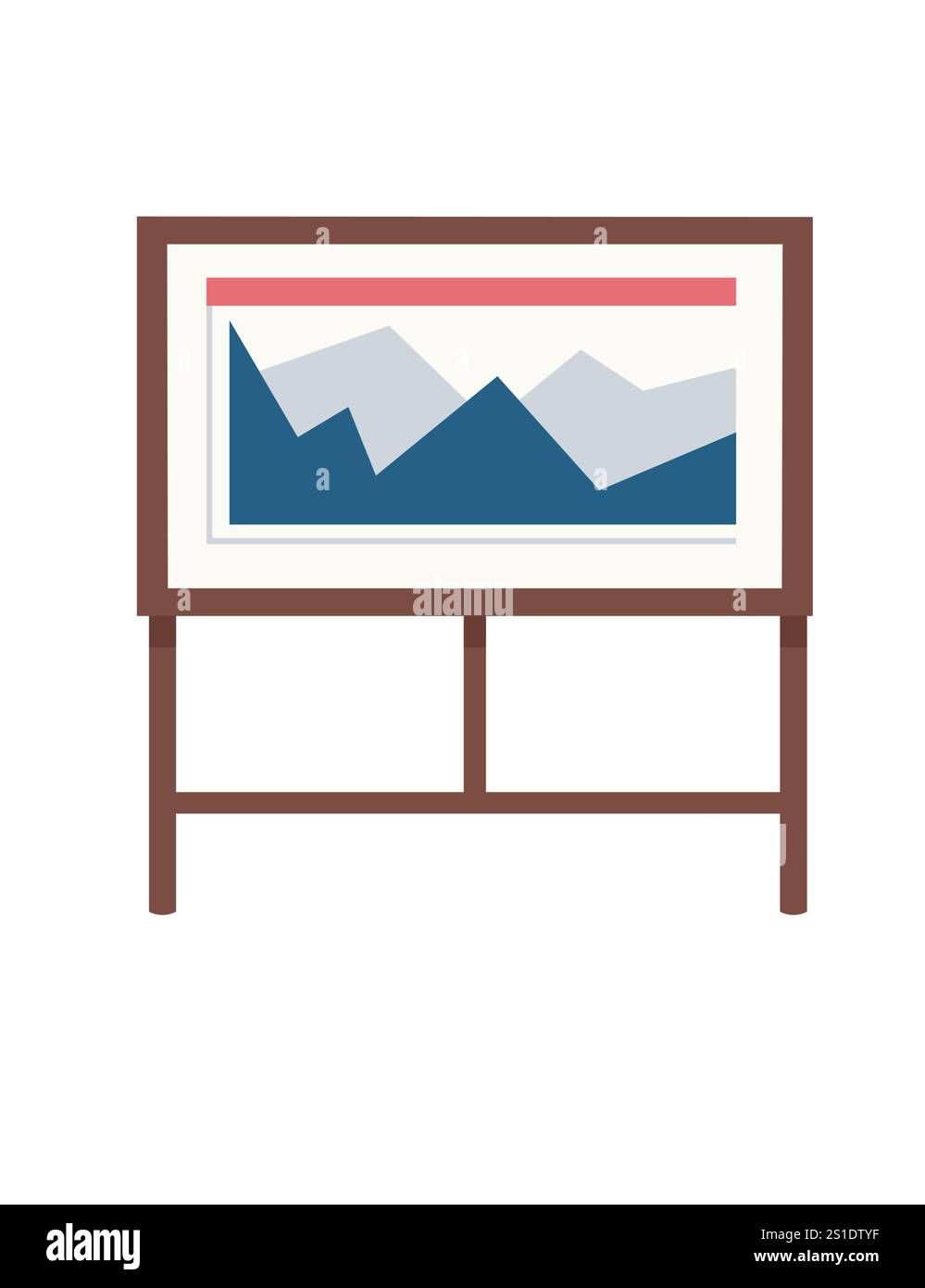 A presentation board with a chart showing peaks and valleys ...