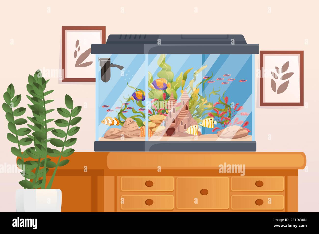Fish Tank Castle Clipart