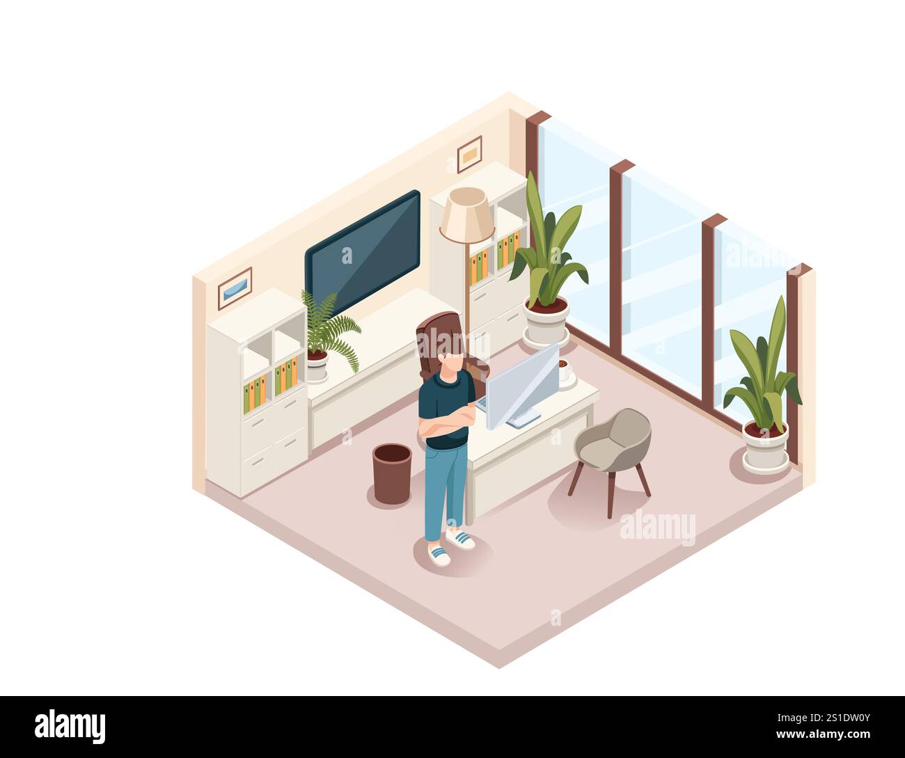 Calm work environment Stock Vector Images - Alamy