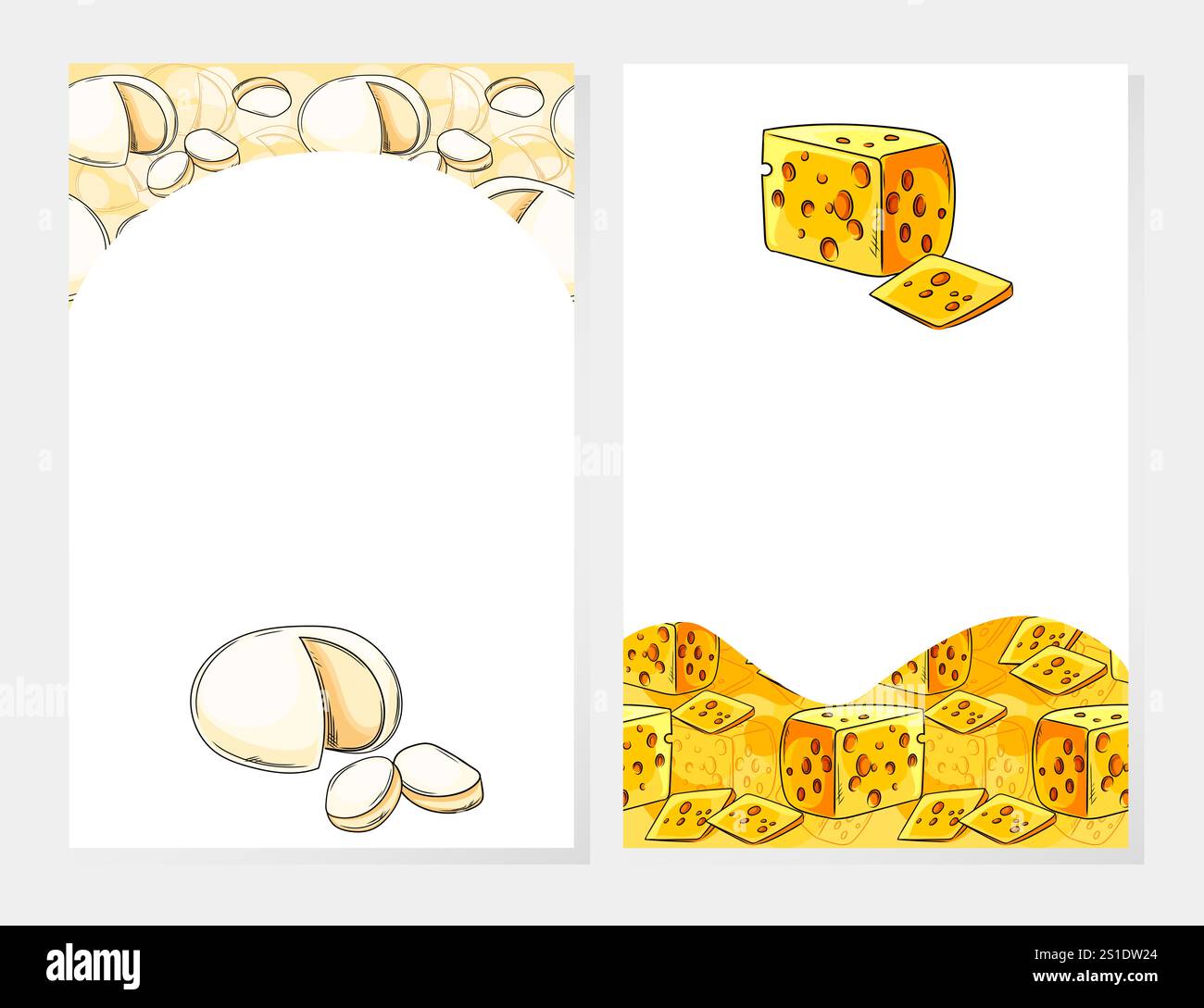 Cheese frame featuring mozzarella balls with blank space in the center ...