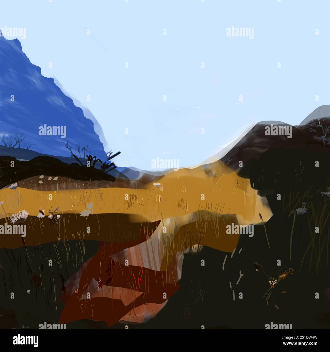 San Andreas fault. Daily abstract. Digital abstract painting ...