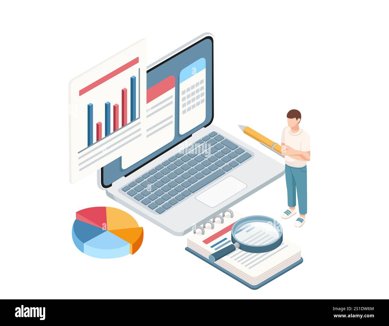 Person holding notebook graph Stock Vector Images - Alamy