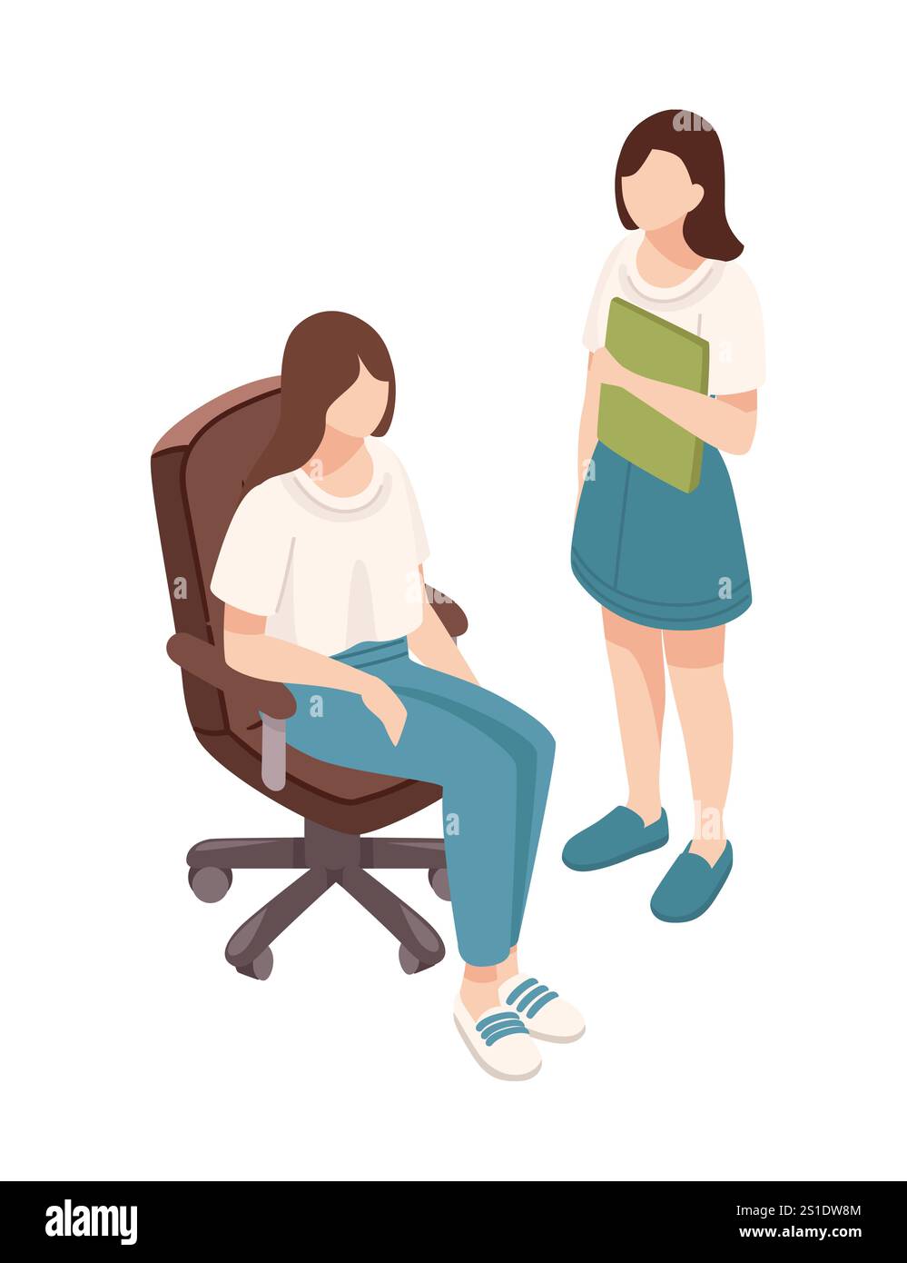 In modern office two women Stock Vector Images - Alamy