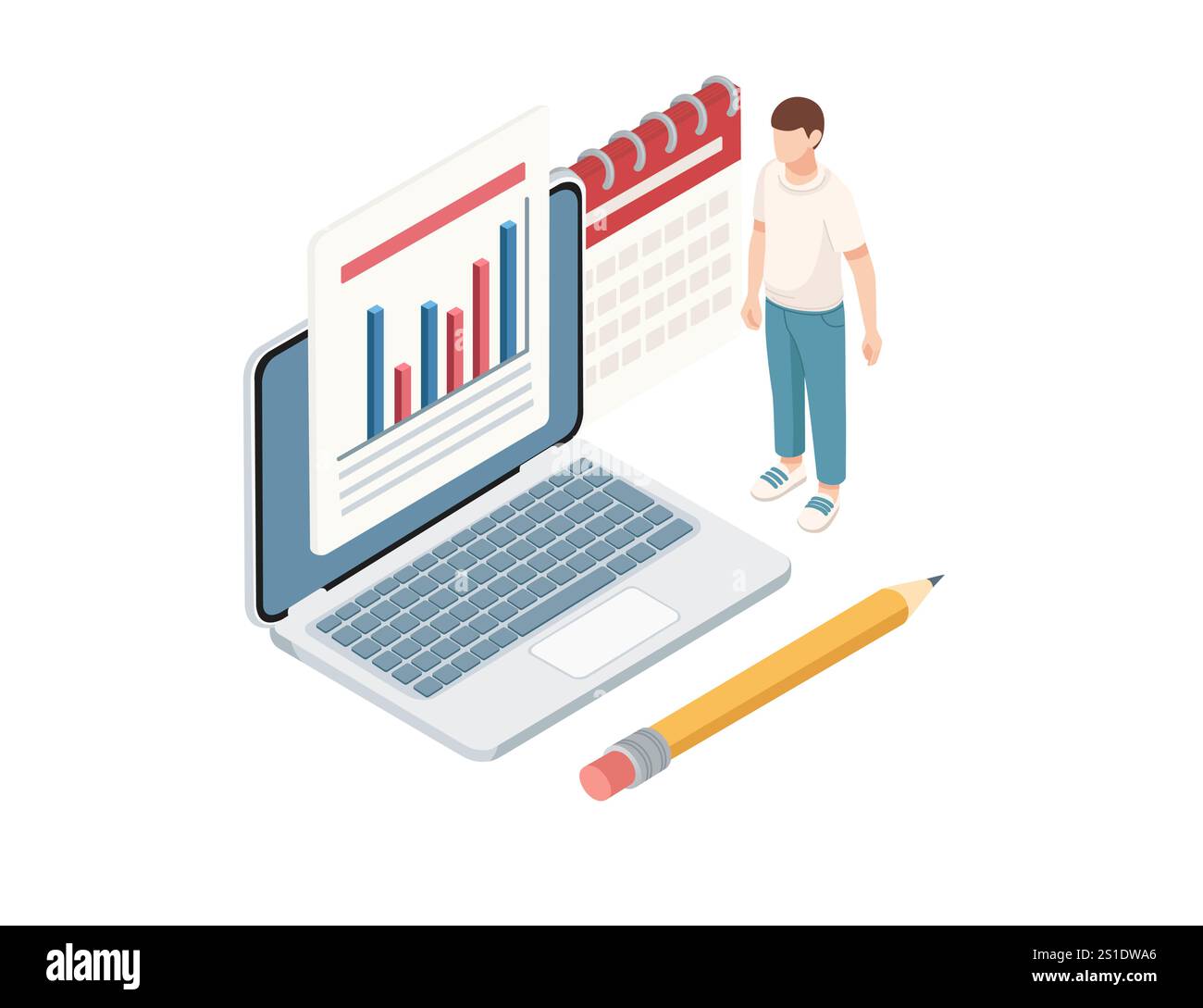 Data analysis illustration calendar graph Cut Out Stock Images ...