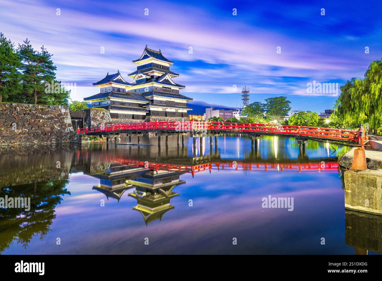 Matsumoto, Japan with the Castle at blue hour Stock Photo - Alamy