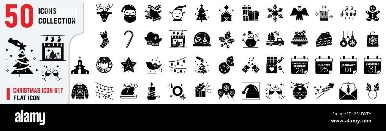 Christmas flat icons – Holiday, Winter, and Celebration Design Elements ...