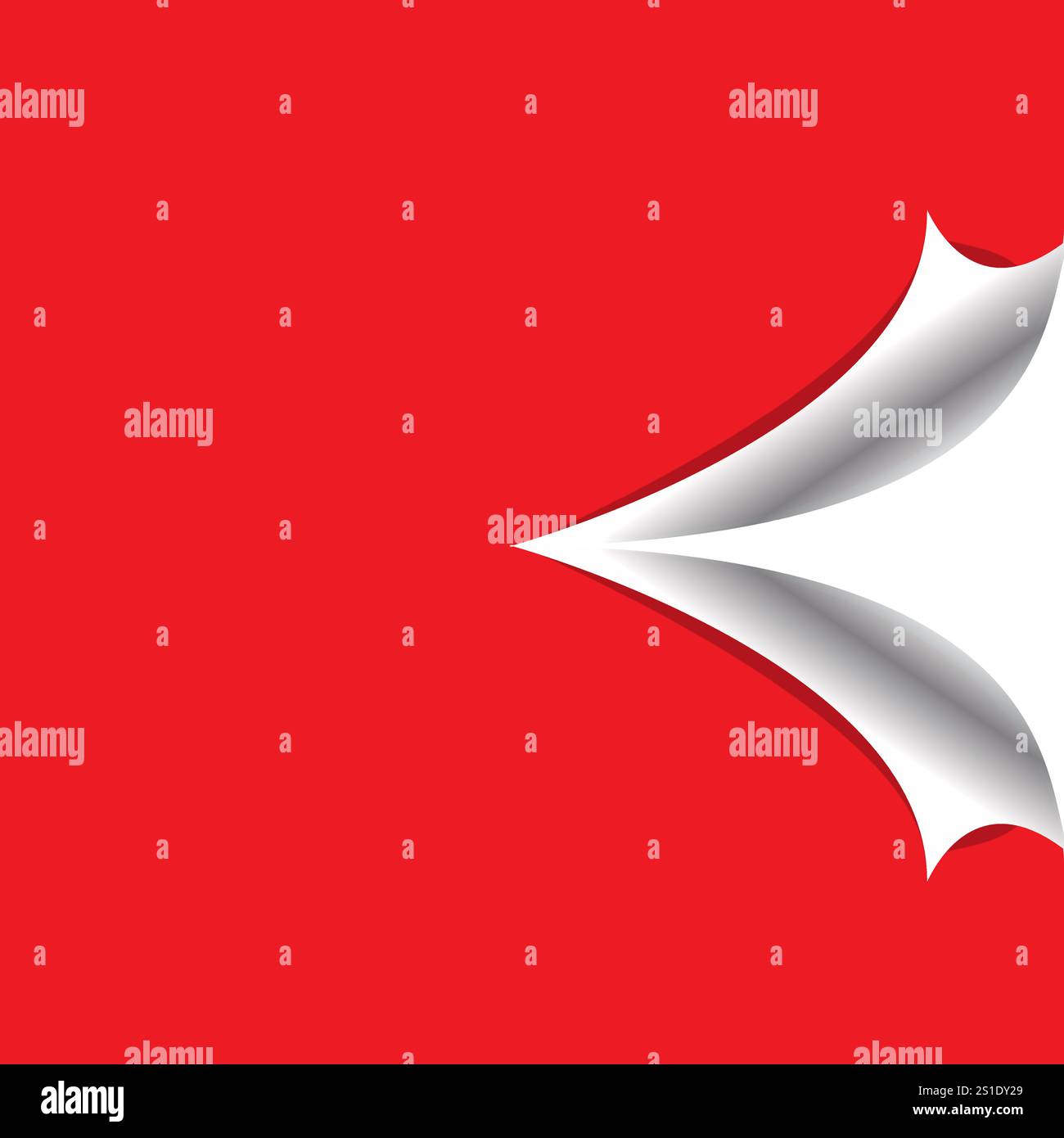 Torn in the middle and curled page with red color Stock Vector Image ...