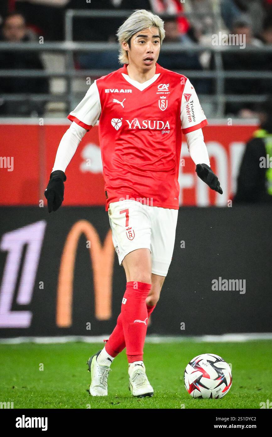 Reims, France. 29th Nov, 2024. Junya ITO of Reims during the French championship Ligue 1 ...