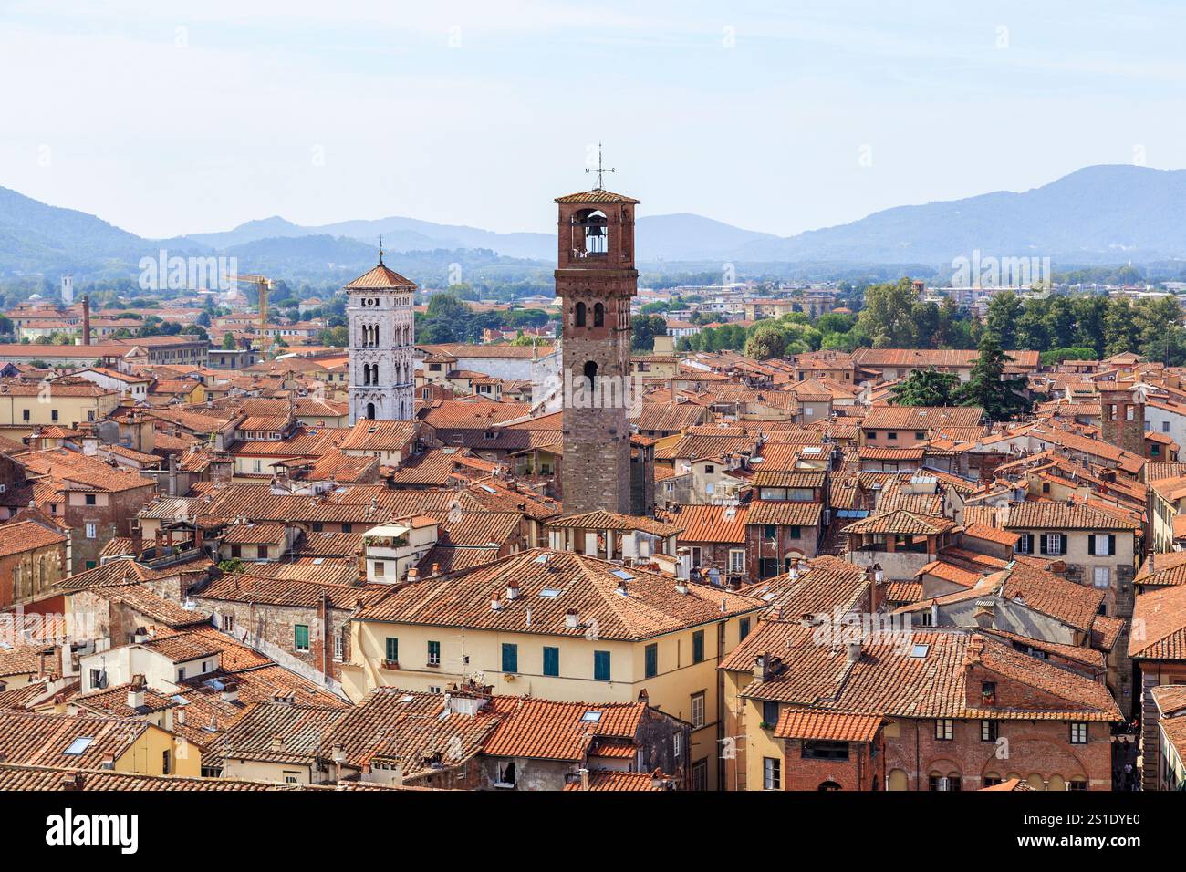 LUCCA, ITALY - SEPTEMBER 16, 2018: This is a view of the medieval Clock ...