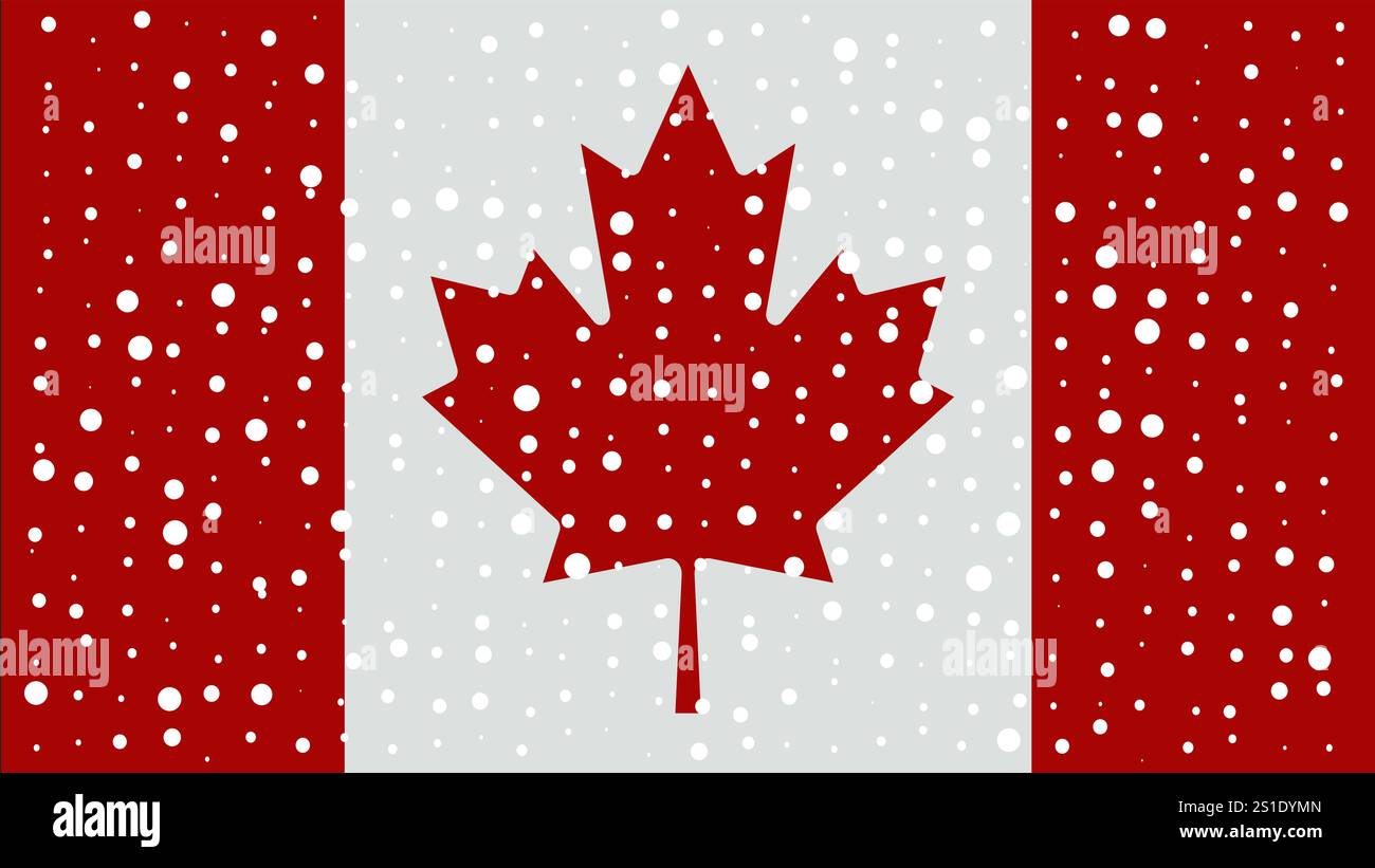 Canada flag with snow rain background wallpaper Stock Vector Image ...