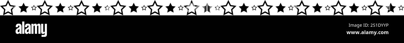 Star divider border frame horizontal line vector shape icon for ...