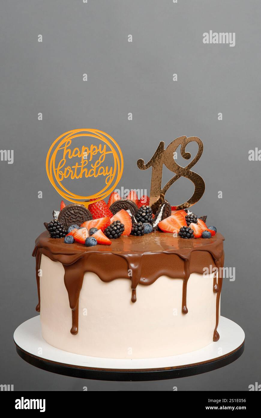 Festive birthday cake. 18th birthday Stock Photo - Alamy