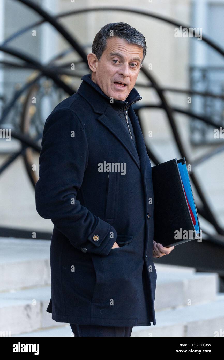 Paris, France. 03rd Jan, 2025. French Minister of Overseas Manuel Valls ...