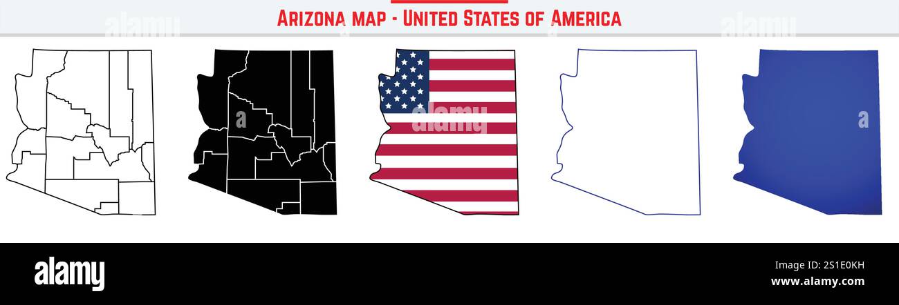 Arizona Map with editable stroke icon. Arizona USA State thin line icon ...