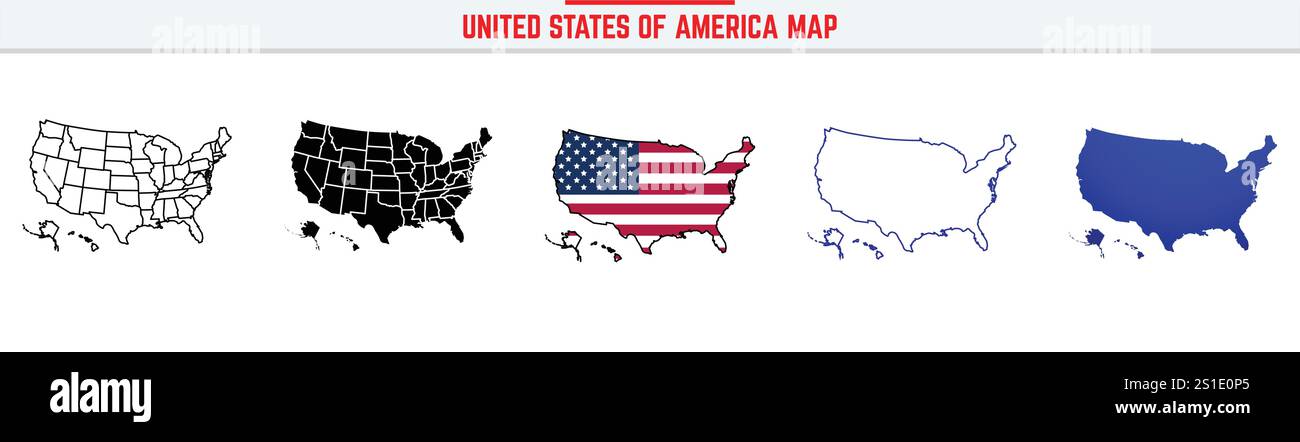 A clean, detailed outline of the USA map, perfect for use in ...