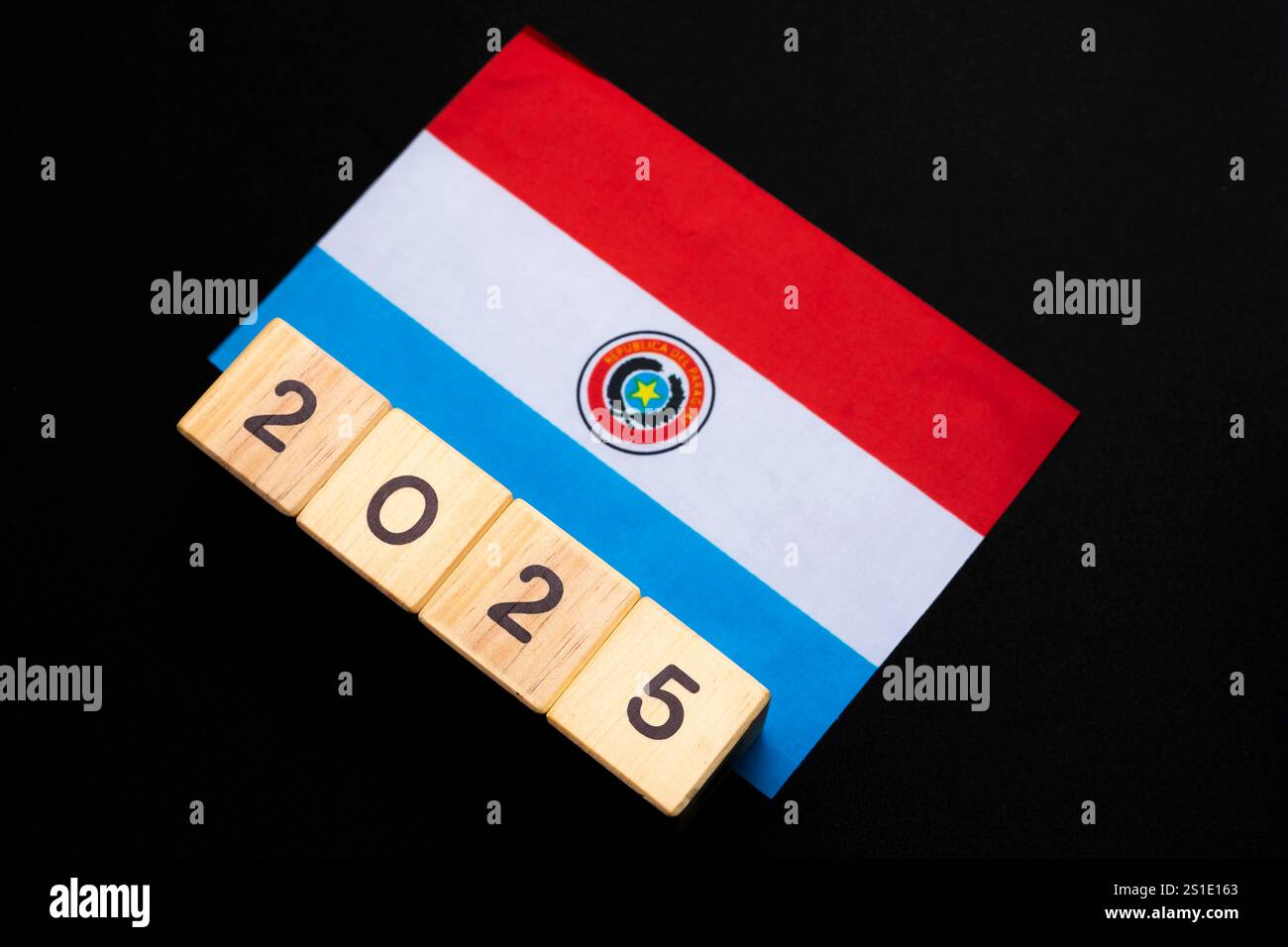2025, Paraguay, Paraguay flag with date block, Concept, Important events for Paraguay in the new ...
