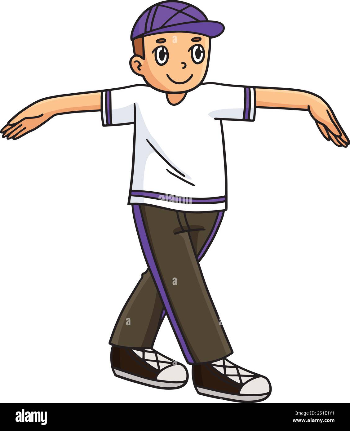 Breakdance B Boy doing a Top Rock Cartoon Clipart Stock Vector Image ...