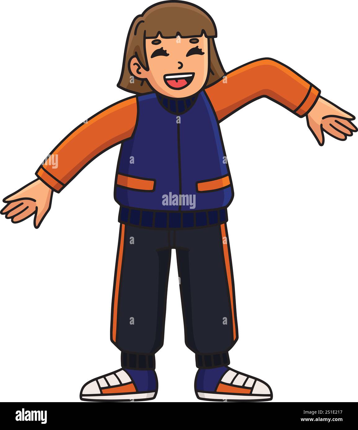 Breakdance B Girl doing Arm Wave Cartoon Clipart Stock Vector Image ...