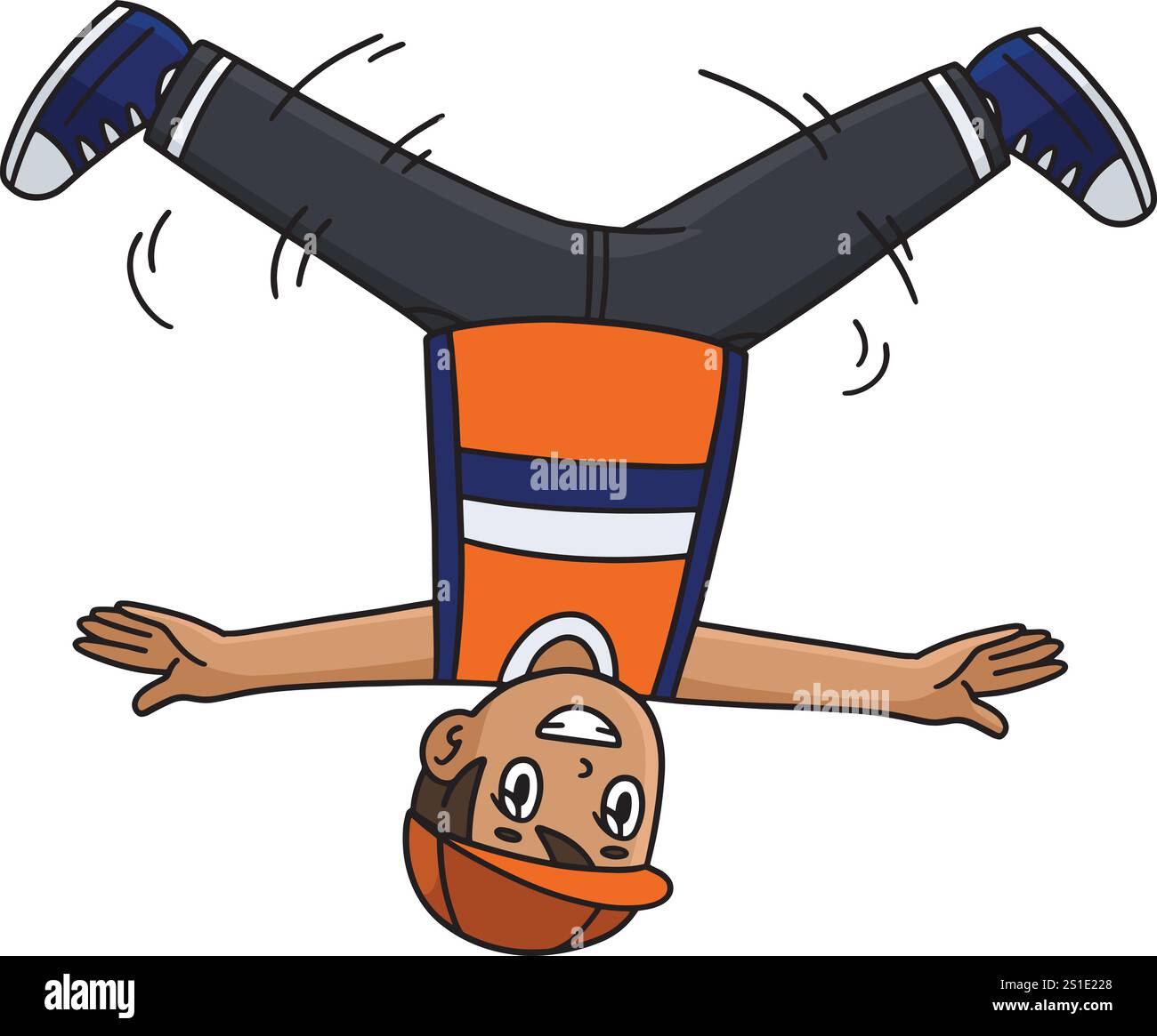 Breakdance B Boy doing a Head Spin Cartoon Clipart Stock Vector Image ...