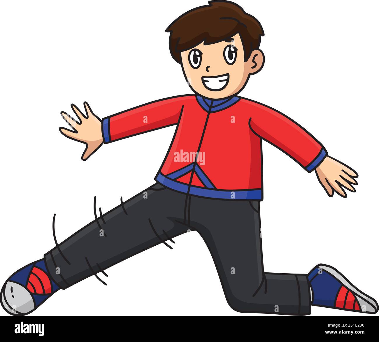 Breakdance B Boy Performing a Knee Switch Clipart Stock Vector Image ...