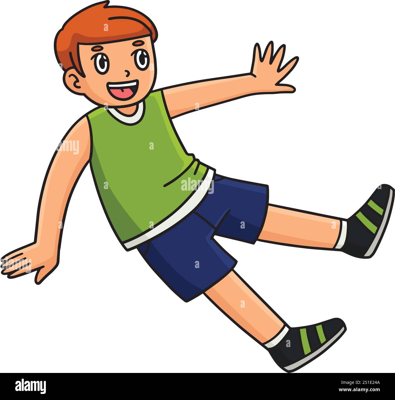 Breakdance B Boy doing a Kick Out Cartoon Clipart Stock Vector Image ...