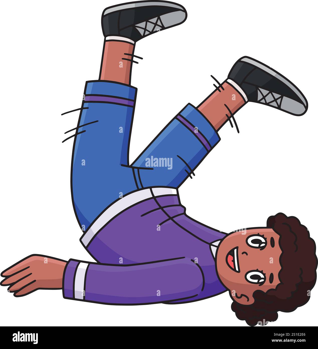 Breakdance B Girl Performing a Back Spin Clipart Stock Vector Image ...