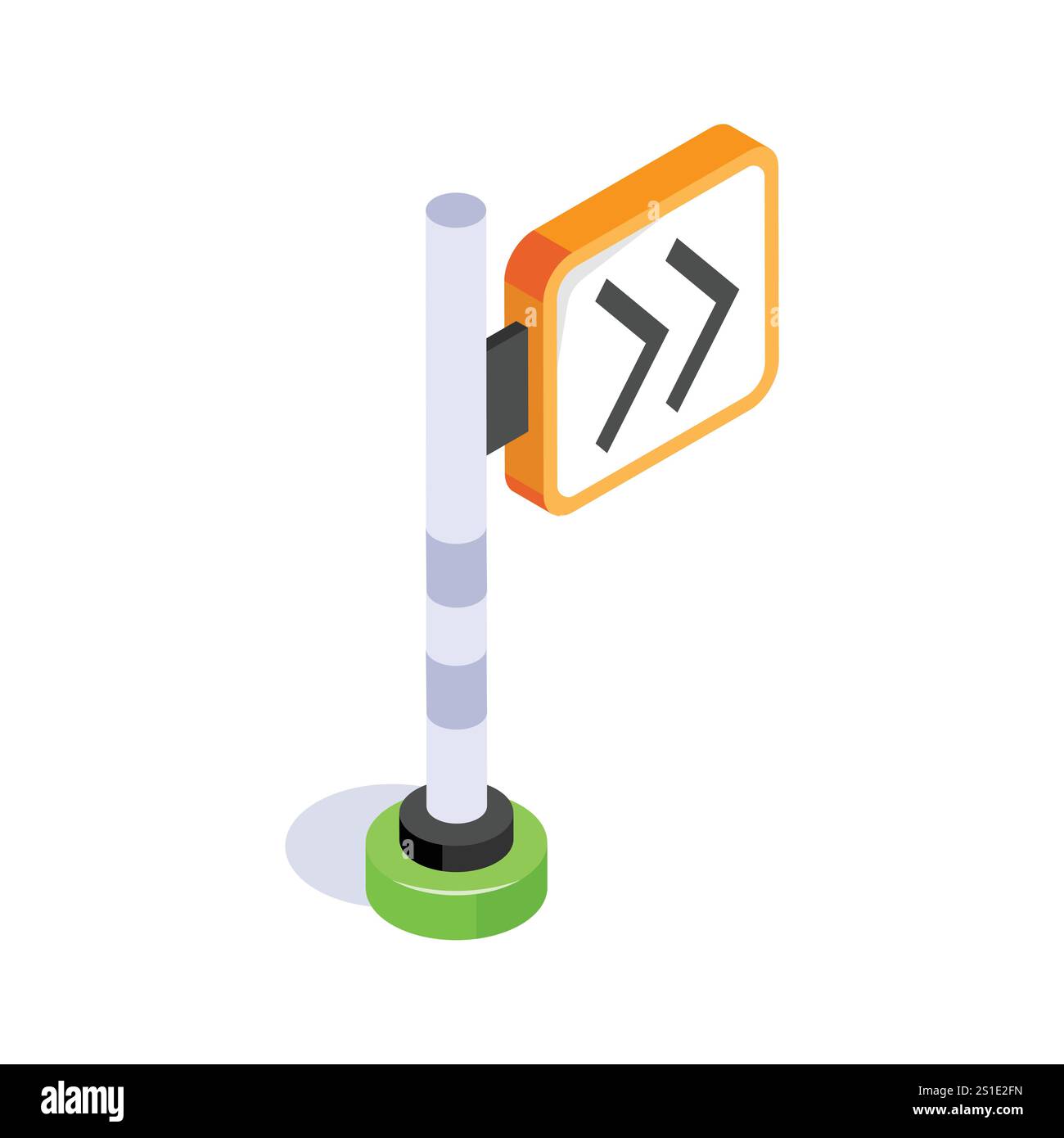 Road sign displaying a sharp turn direction for navigation Stock Vector ...