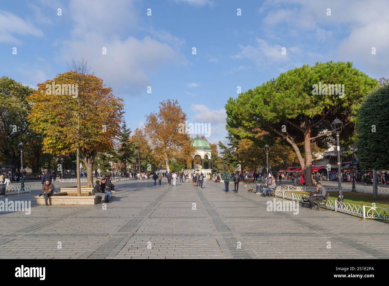 View along city street in the historic center of Istanbul, German ...