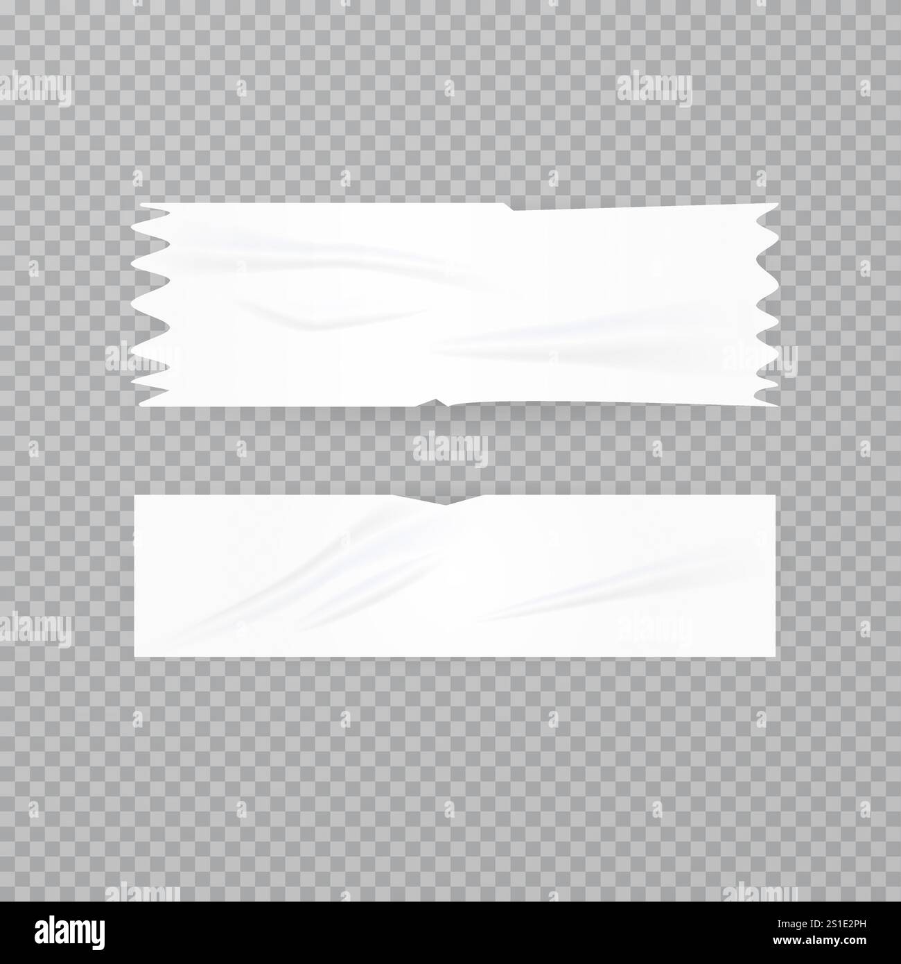Vector realistic illustration white rectangular sticker, clip art, tape ...