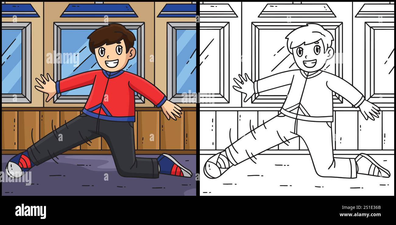 Breakdance B Boy Performing a Knee Switch Stock Vector Image & Art - Alamy