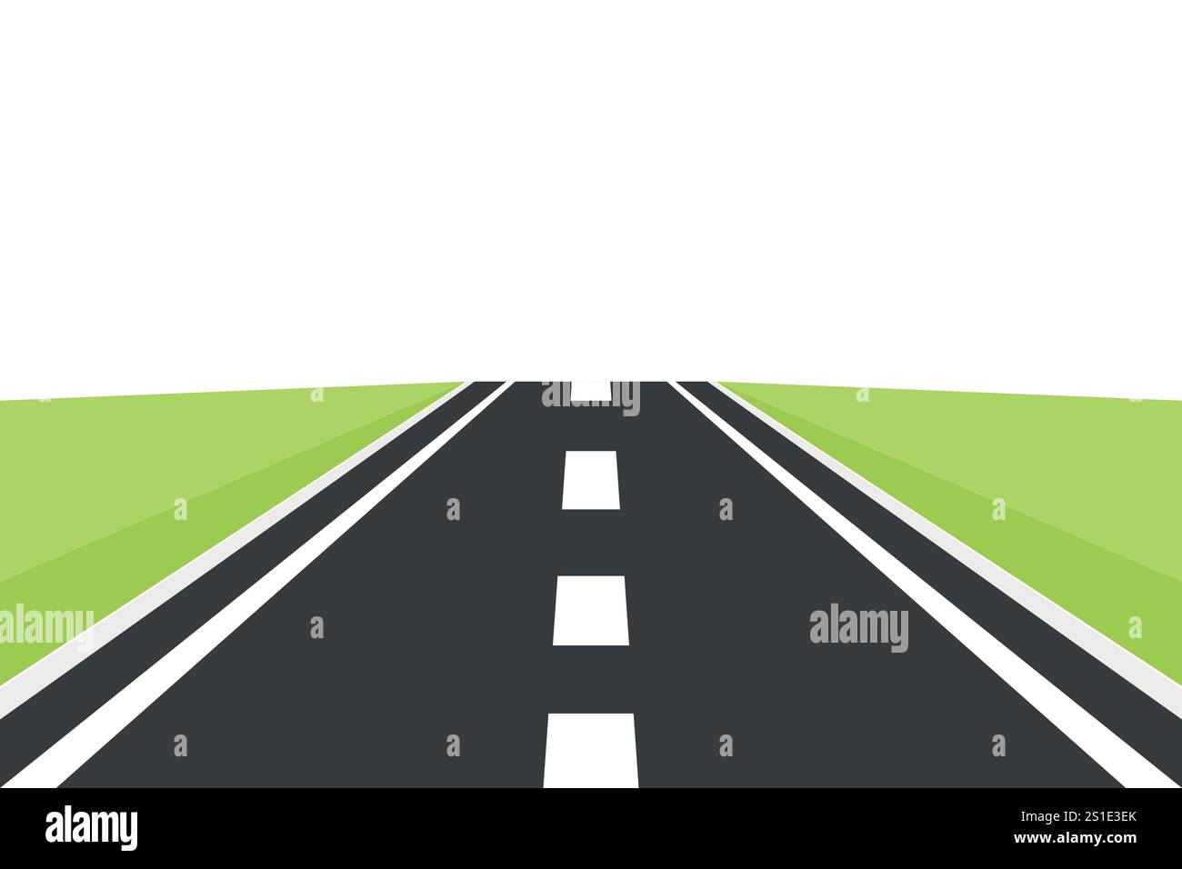 Flat Landscape Design with Road. Scenic Cartoon Highway, Nature Background. Cute Outdoors Scene ...