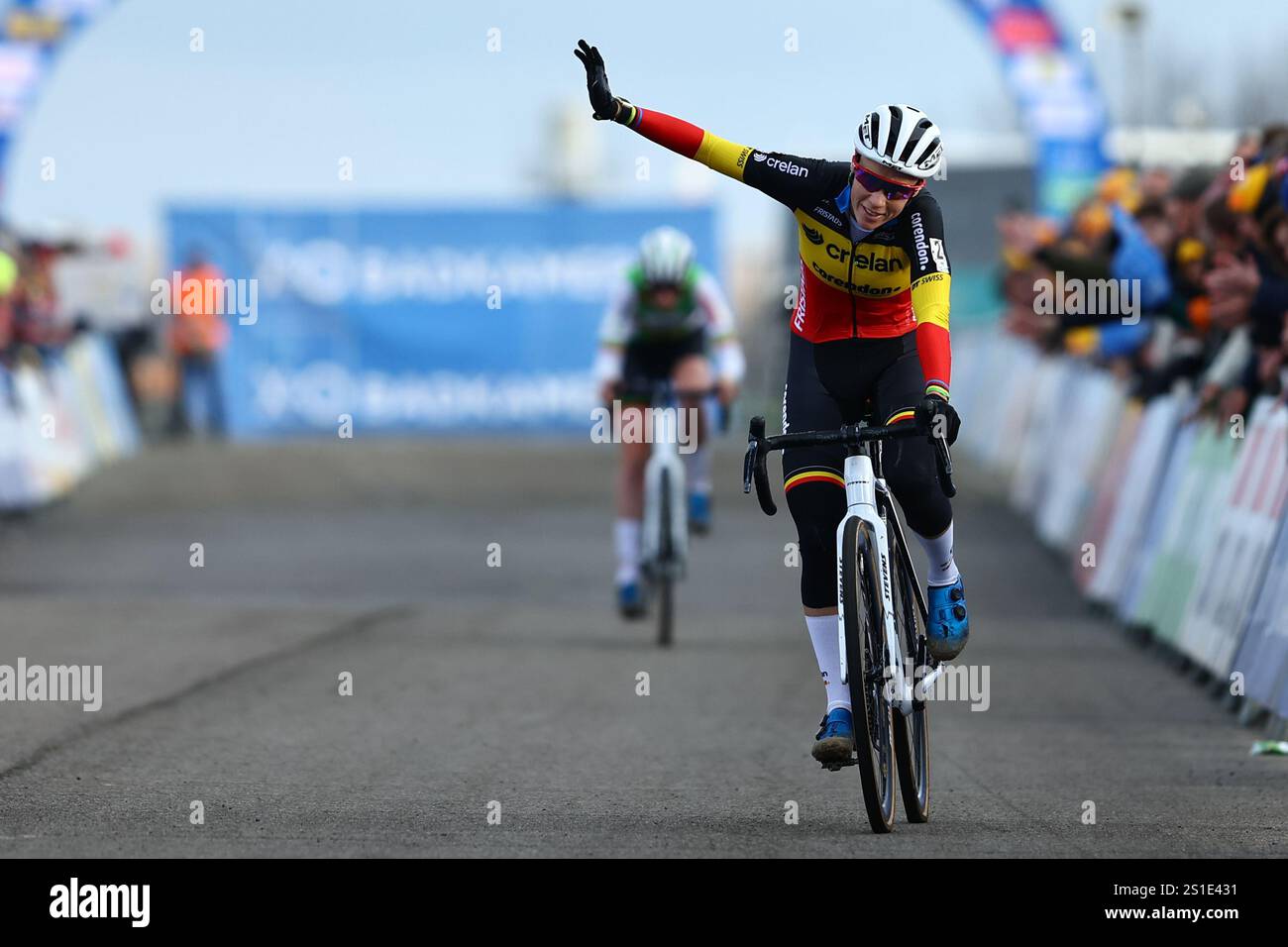 Belgian Sanne Cant pictured after the women's elite race at the World ...