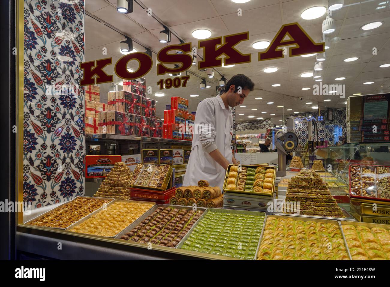 Koska Turkish delight store shop window the famous producer since 1907 ...