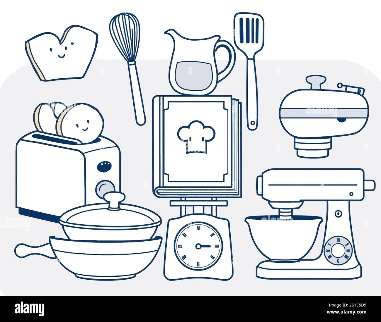 Linear style kitchen tools Stock Vector Image & Art - Alamy