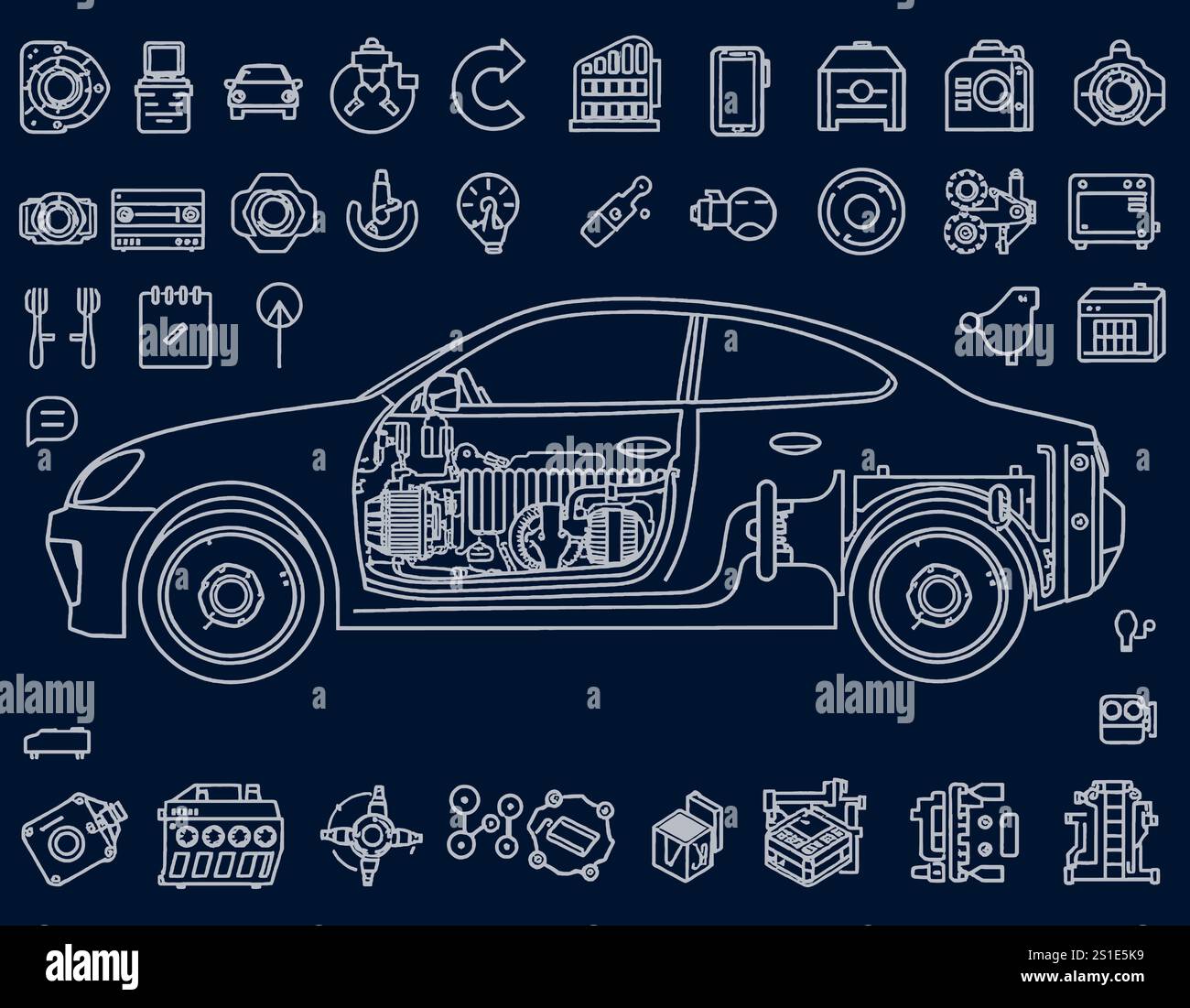 Linear car icons Stock Vector Image & Art - Alamy
