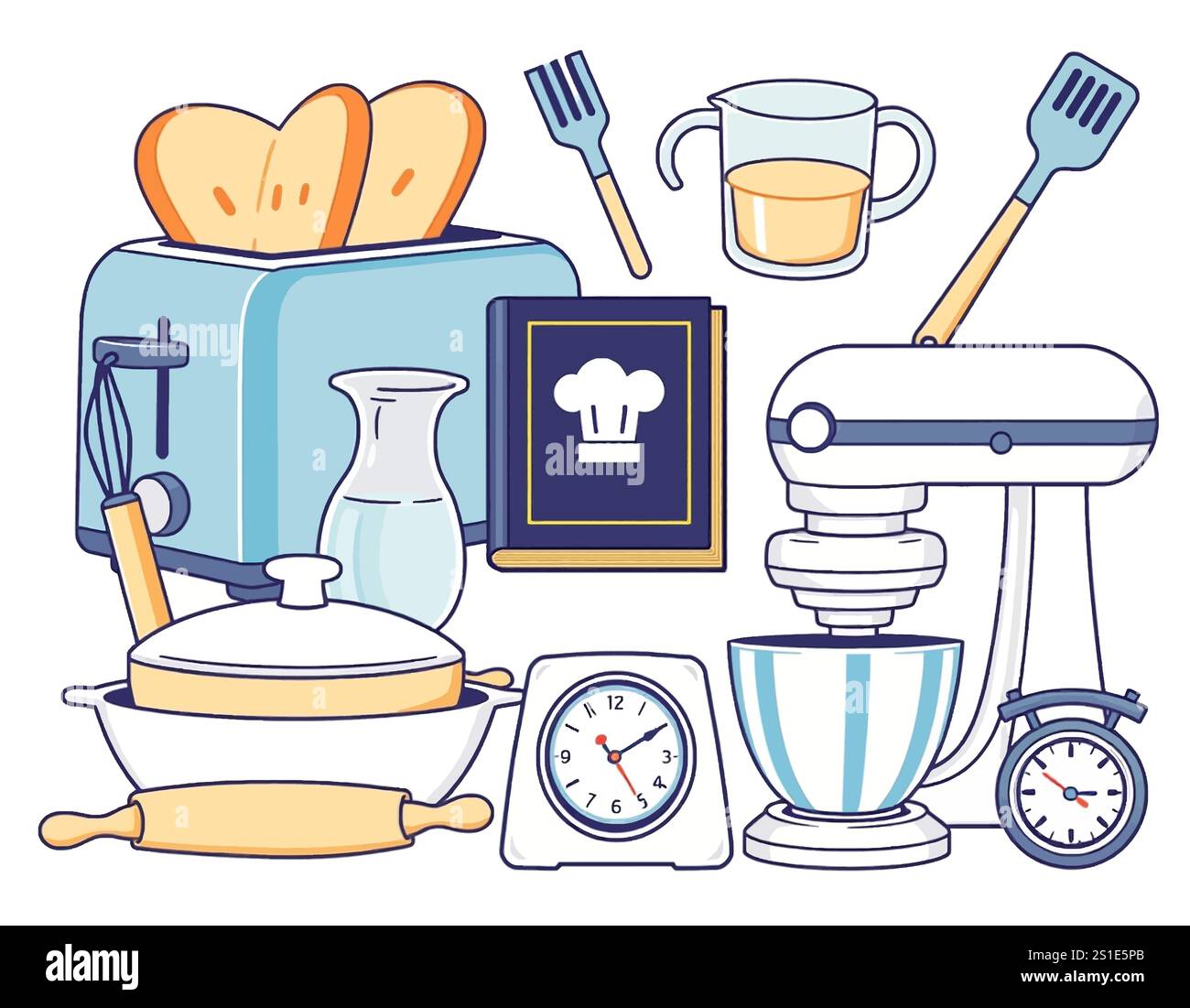 Linear style kitchen tools Stock Vector Image & Art - Alamy