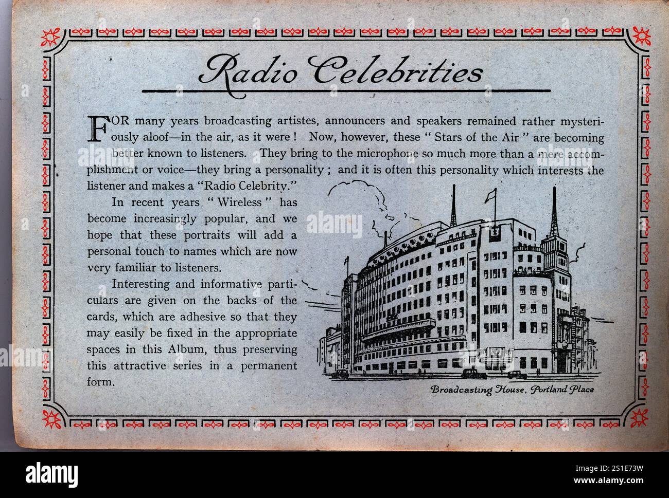 A collection of Will's Cigarette Cards of BBC Radio Celebrities circa ...