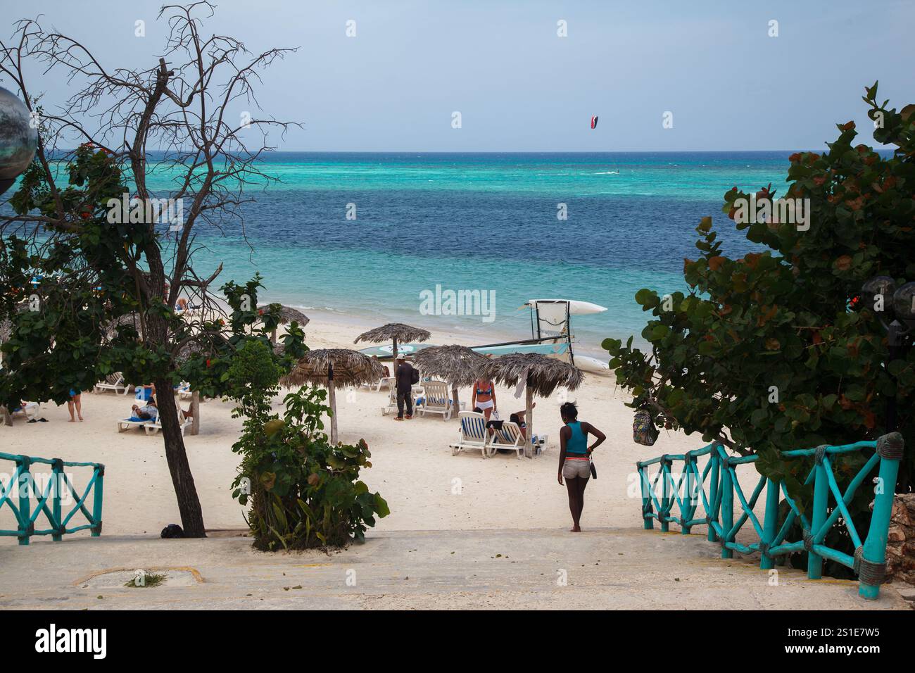 The Caribbean sea pristine waters in Guardalavaca sand beach, Club ...