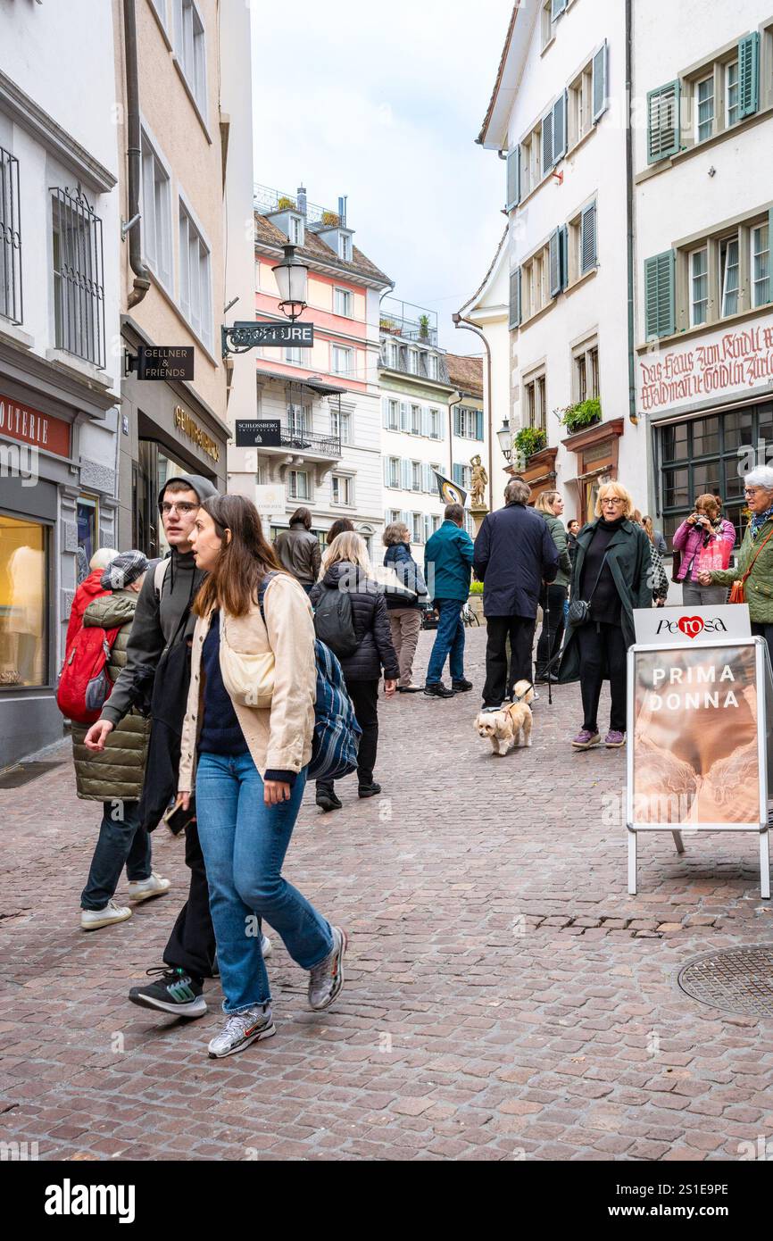 Zurich, Switzerland - October 3, 2024: Street scene from historic ...