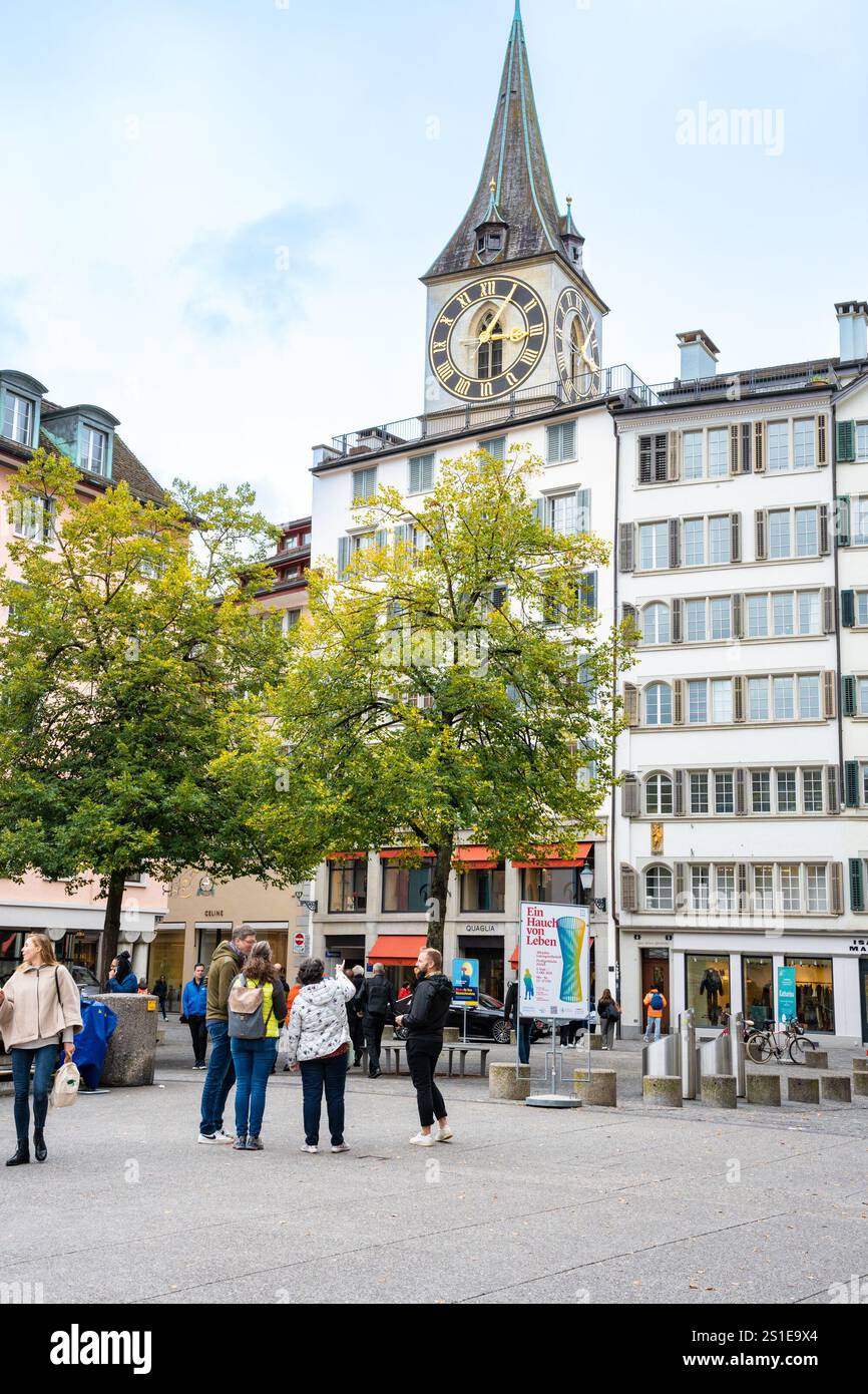 Zurich, Switzerland - October 3, 2024: Street scene from historic ...