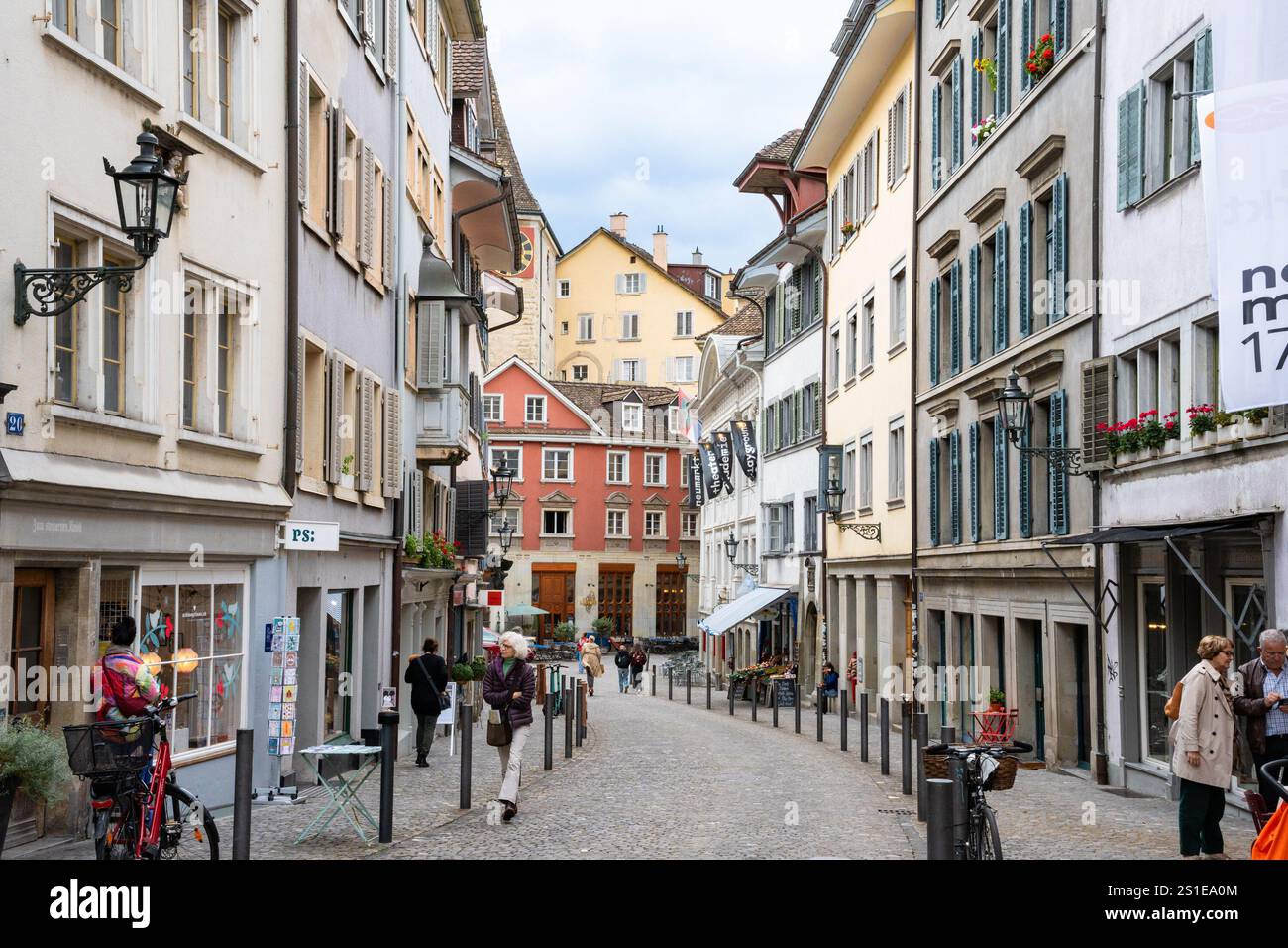 Zurich, Switzerland - October 3, 2024: Street scene from historic ...